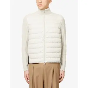 Moncler Contrast-knit Shell-down Cardigan - Ivory