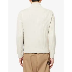 Moncler Contrast-knit Shell-down Cardigan - Ivory