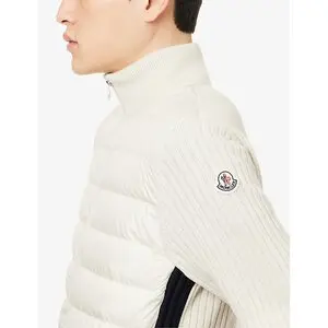 Moncler Contrast-knit Shell-down Cardigan - Ivory