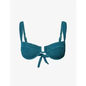 Monday Swimwear Cala Roja Underwired Bikini Top - Evergreen Crinkle