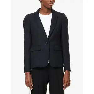 ME+EM Puff-shoulder Wool-blend Blazer