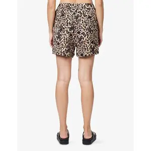 Agua Bendita Leopard-print Cotton Shorts - Multicolor