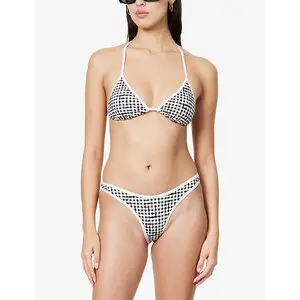 Monday Swimwear Palma Check Triangle Bikini Top