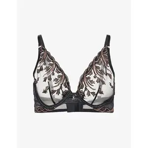 AUBADE Cosmic Romance High Apex Lace Bra - Black Star