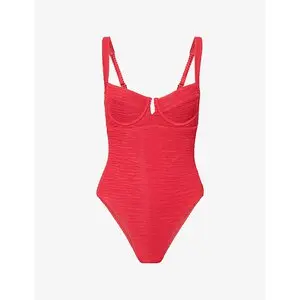 Monday Swimwear Clovelly Wired-cup Crinkle Swimsuit - Cherry Crinkle