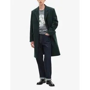 The Kooples Single-breasted Long Wool-blend Coat