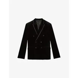 The Kooples Double-breasted Velvet Suit Jacket