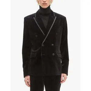 The Kooples Double-breasted Velvet Suit Jacket