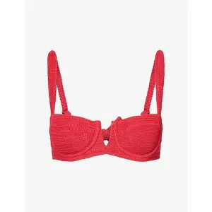 Monday Swimwear Clovelly Crinkle Balconette Bikini Top - Cherry Crinkle
