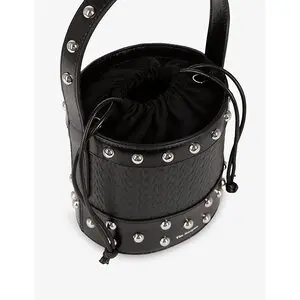 The Kooples Stud-embellished Leather Bucket Bag