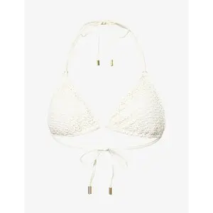 Monday Swimwear Hanalei Triangle Bikini Top - Ivory Crochet