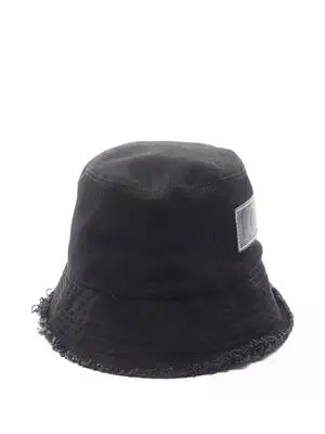 Loewe Logo-patch Bucket Hat With Frayed Detail