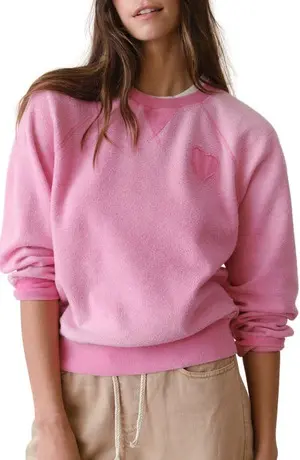 Marine Layer Cloud 9 Reversible Cotton Blend Sweatshirt - Fuscia