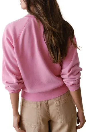 Marine Layer Cloud 9 Reversible Cotton Blend Sweatshirt - Fuscia