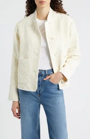 Bernardo Quilted Jacquard Jacket