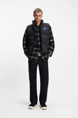 Hugo Checked Oversized-fit Overshirt In Cotton Twill