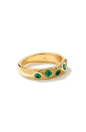 MARK HENRY Sculpted Wave Gemstone Fine Ring Emerald