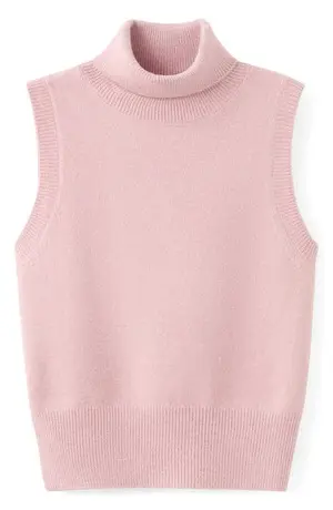 Mango Sleeveless Turtleneck Sweater - Lt-pastel Pink