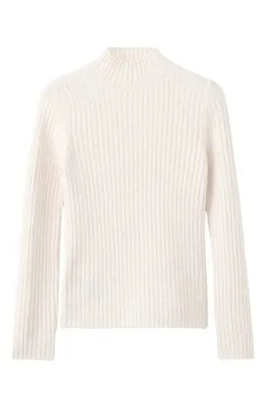 Mango Simonet Turtleneck Rib Sweater - Ecru