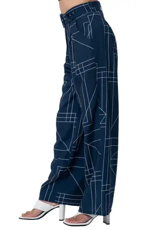 CIEBON Sydney Print Wide Leg Pants