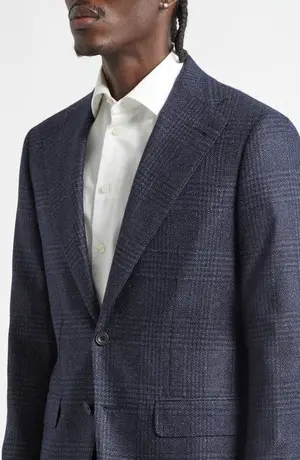 Thom Sweeney Structured Single Breasted Plaid Sport Coat