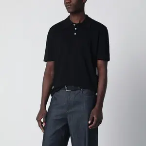 A.p.c. Cotton Knit Polo Shirt - Black