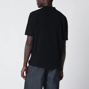 A.p.c. Cotton Knit Polo Shirt - Black