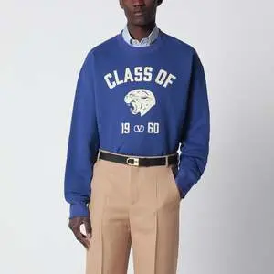 Valentino Garavani Sweatshirt With Panther Print - Blue