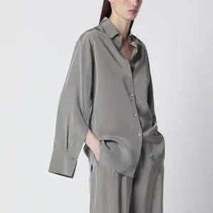 RÓHE Striped Oversized Shirt - Grey