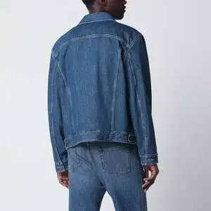 Valentino Garavani Denim Jacket With Vgold Detail - Blue