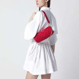 Manu Atelier Mini Cylinder Bag In Perforated Suede