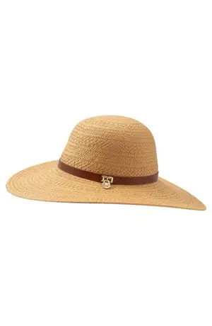 Ralph Lauren Straw Sun Hat With Charm - Natural