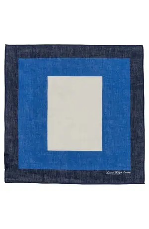 Ralph Lauren Geometric Square Linen & Cotton Scarf - Cruise Royal