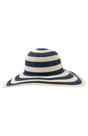 Ralph Lauren Stripe Straw Sunhat - Navy/natural