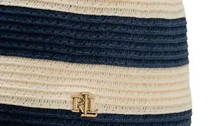 Ralph Lauren Stripe Straw Sunhat - Navy/natural