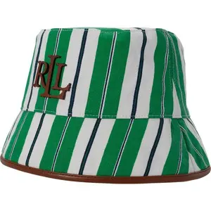 Ralph Lauren Stripe Canvas Bucket Hat - Stem
