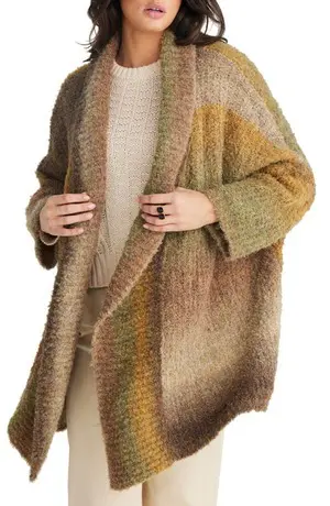 TALISMAN THE LABEL Amara Open Front Cardigan - Olive Multi