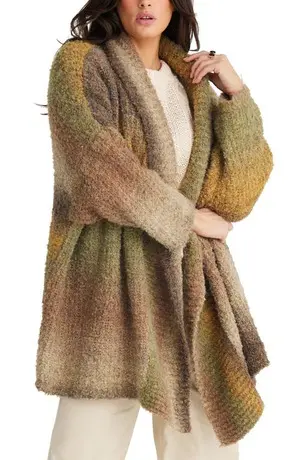 TALISMAN THE LABEL Amara Open Front Cardigan - Olive Multi