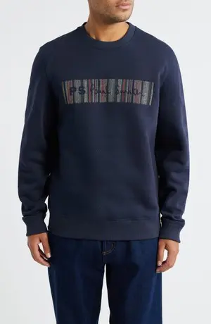 Paul Smith Regular Fit Embroidered Graphic Sweatshirt - Very Dark Navy