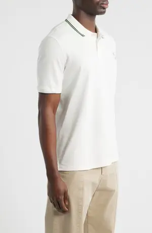 Paul Smith Regular Fit Tipped Cotton Piqué Polo - Off White