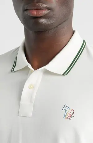 Paul Smith Regular Fit Tipped Cotton Piqué Polo - Off White