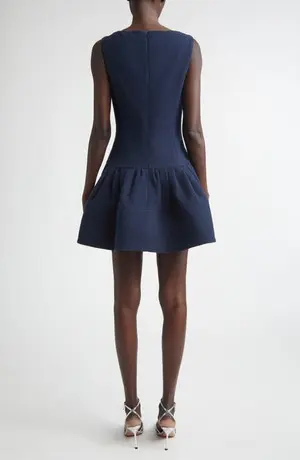Oscar De La Renta Bubble Hem Tweed Minidress