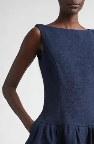 Oscar De La Renta Bubble Hem Tweed Minidress