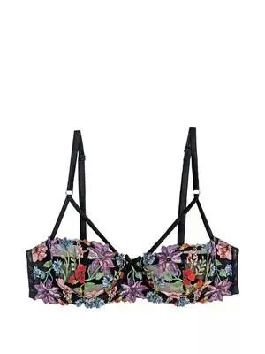 FLEUR DU MAL Wildfleur Floral Bra - Black