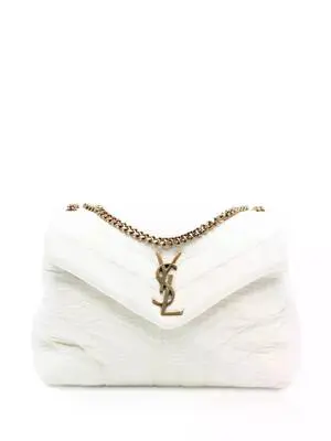 Saint Laurent Small Loulou Puffer Shoulder Bag - White