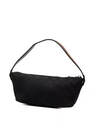 Gucci 2000-2015 Gg Canvas Web Boat Shoulder Bag - Black