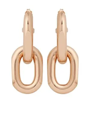 Rabanne Chain Link Hoop Earrings - Metallic
