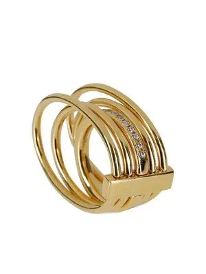 PANCONESI Solar Crystal Gold Ring - Metallic