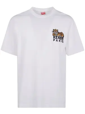 Kenzo Gots Happy Tiger' Embroidered T-shirt - White