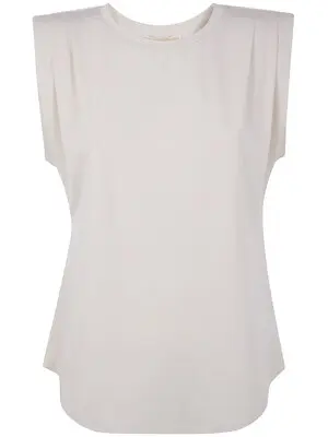 Michael Kors Crewneck Pleated Top